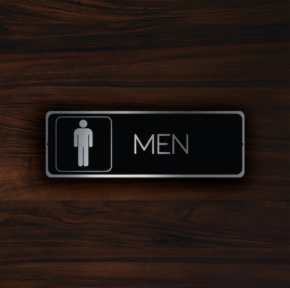 MODERN MENS RESTROOM Door Sign Men Restroom Door Sign | Etsy