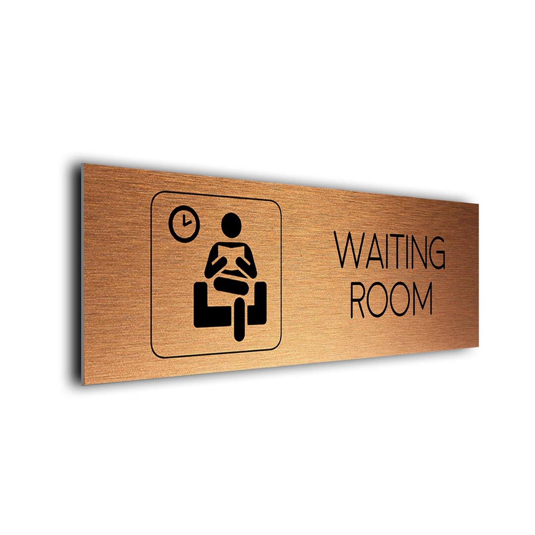 Copper Waiting Room Sign | Waiting Room Door Plate | Brushed Copper ...