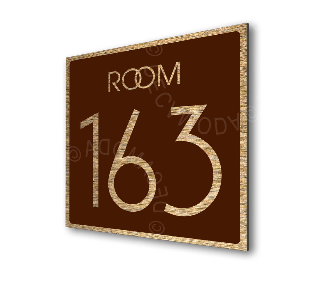 Modern Brushed Gold and Matt Brown Room Door Number Sign AD109-BGBR - Etsy
