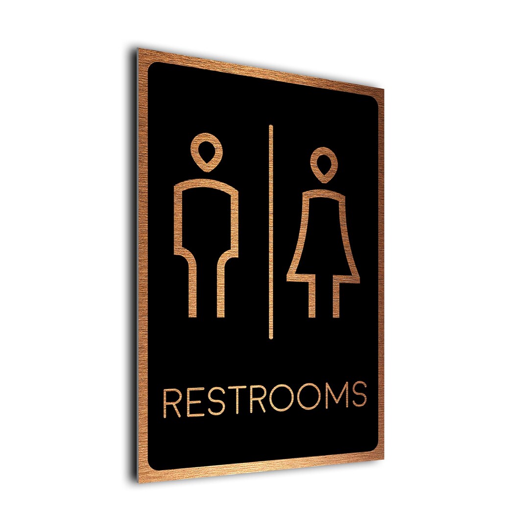 Modern Restrooms Symbol Sign | Restrooms Sign | Restrooms | Modern ...