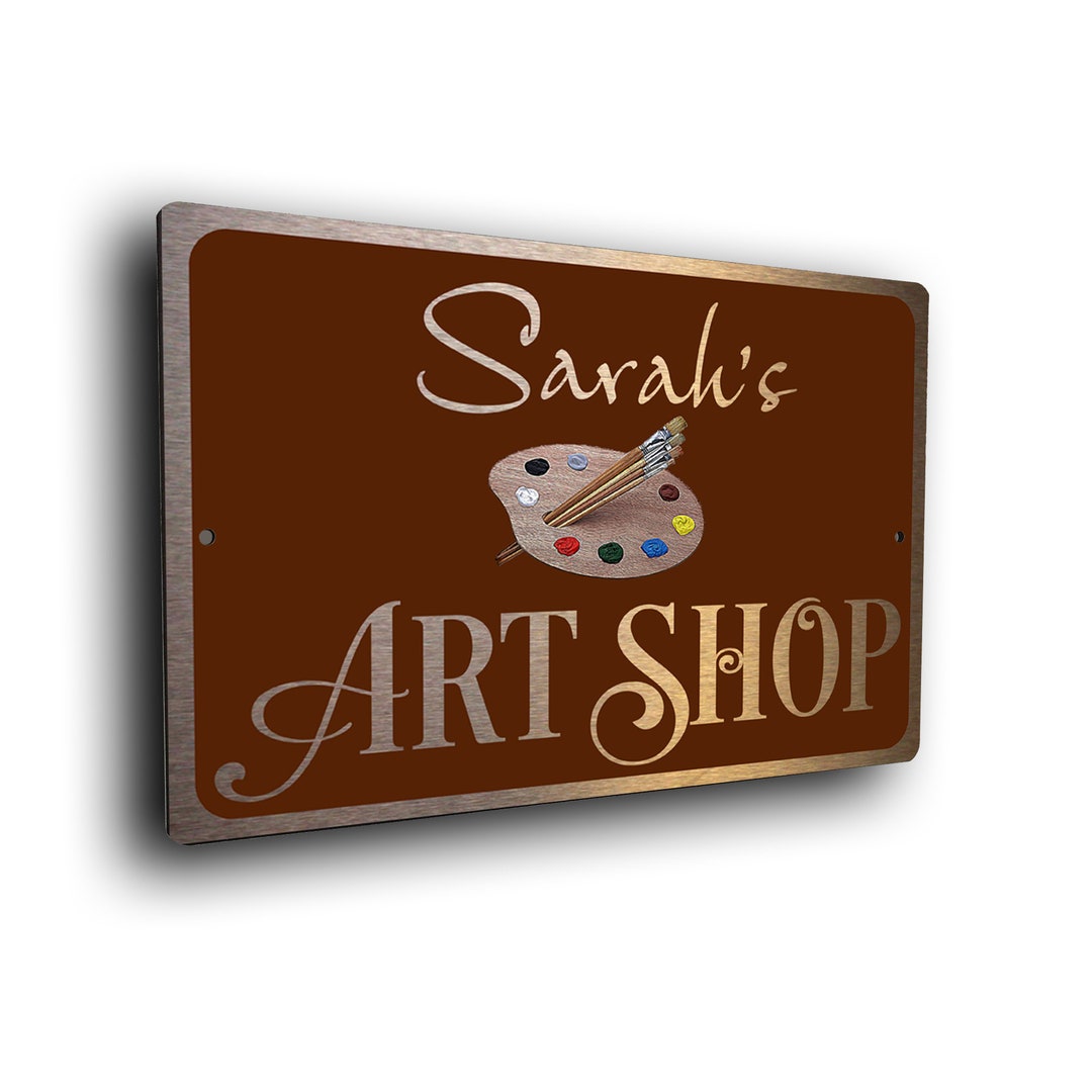 Art Shop Sign, Personalized Sign, Art Supplies, Art Shop, Fade ...