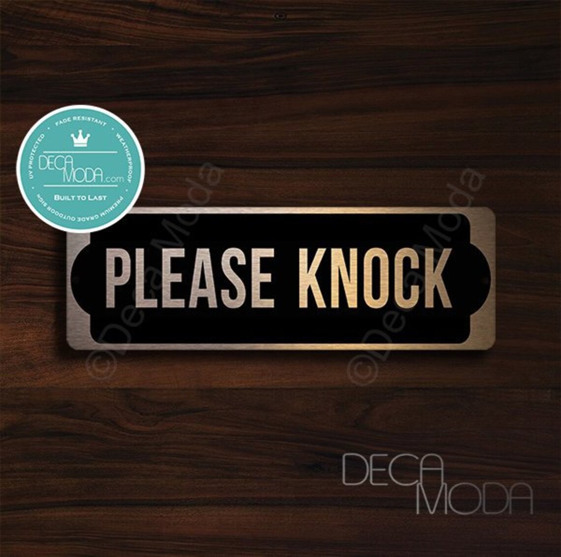 PLEASE KNOCK Sign Brushed Copper Door Sign Copper Black - Etsy