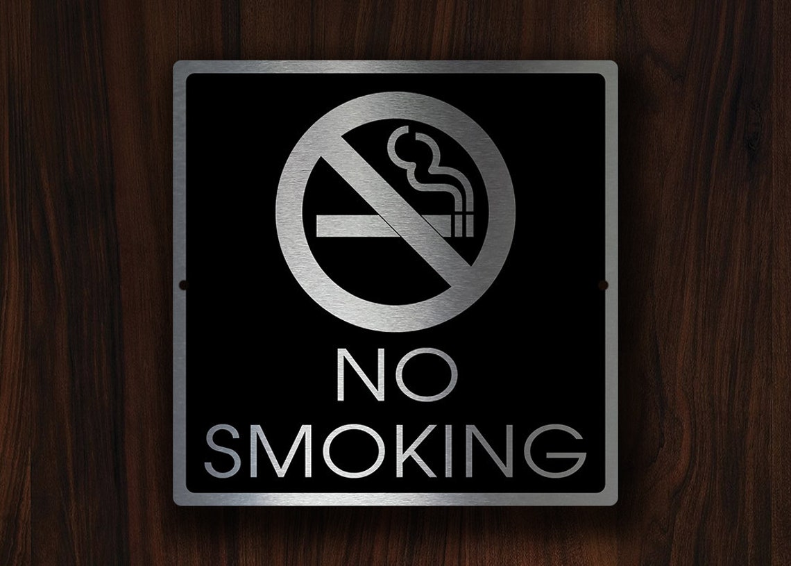 NO SMOKING SIGN Modern No Smoking Sign Custom No Smoking | Etsy
