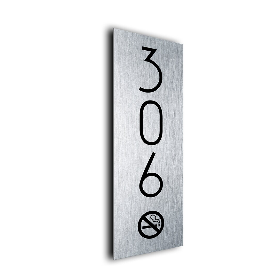 Modern Vertical No Smoking Room Signs. Modern No Smoking Room Numbers ...