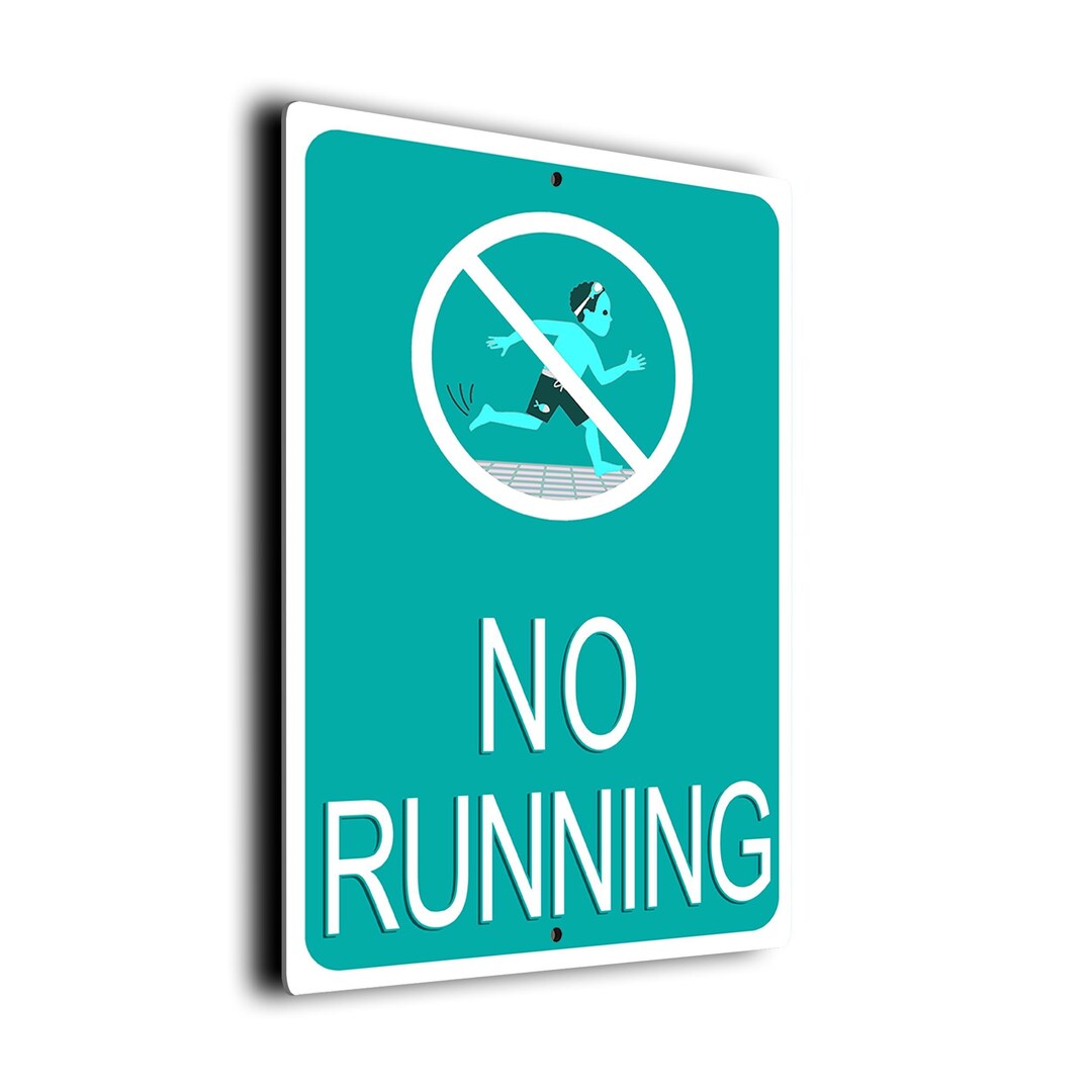 No Running Pool Sign: Weatherproof Aluminum Composite - Etsy