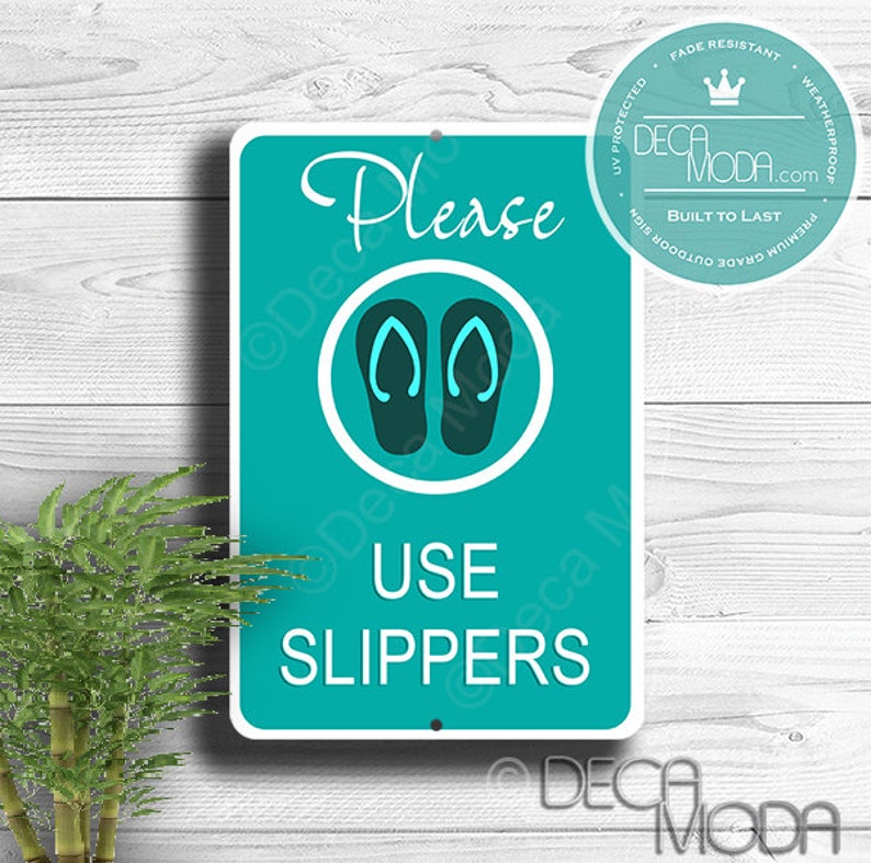 Please Use Slippers Sign, Pool Area Sign, Swimming Pool Signs, Pool ...