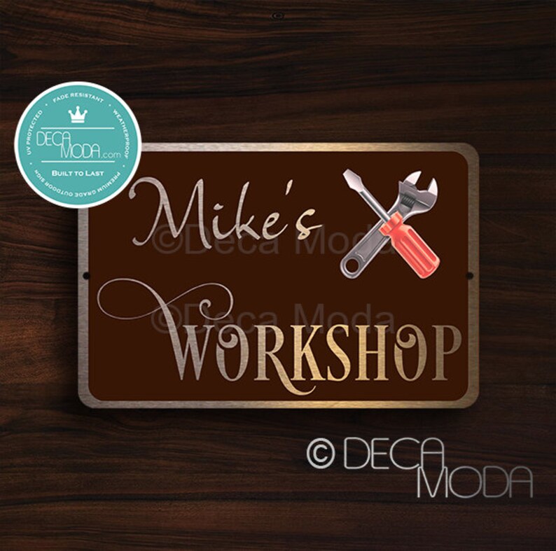 Workshop Sign Personalized Workshop Custom Signs Brushed - Etsy