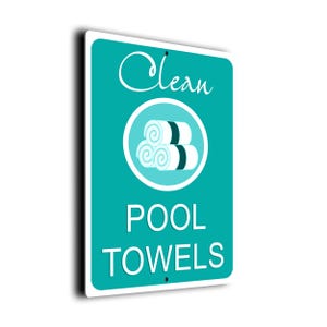 Clean Pool Towels Sign, Swimming Pool Signs, Pool Signs, Pool Towels ...