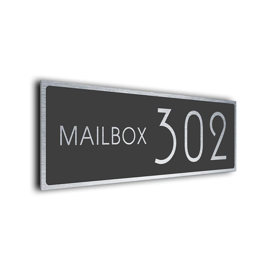 Brushed Aluminum Mailbox Number Sign: Modern House Address Plaque - Etsy