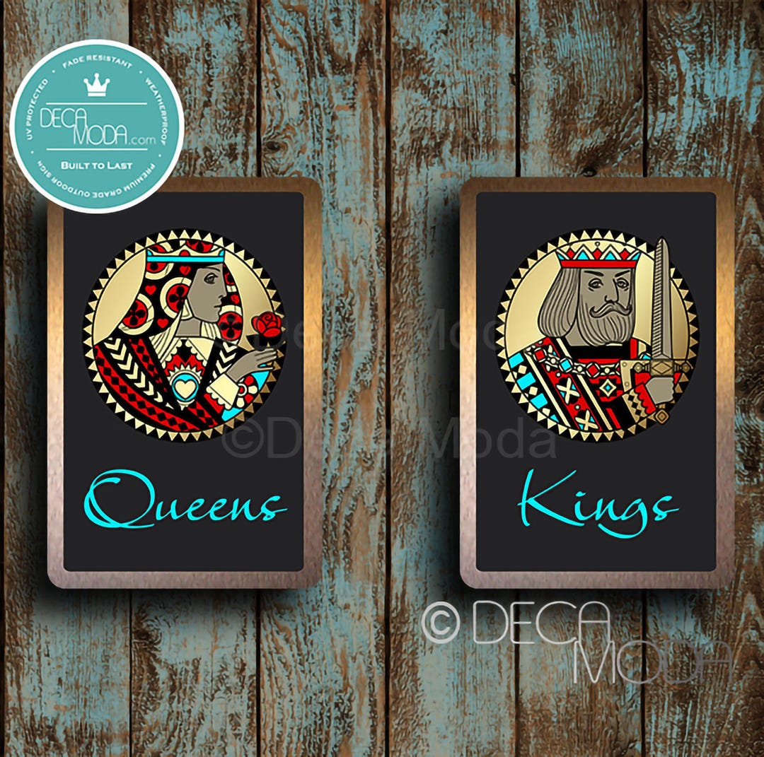 King and Queen Restroom Signs: Brushed Copper Finish, Fade Resistant - Etsy