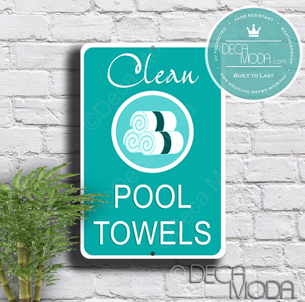 Clean Pool Towels Sign Swimming Pool Signs Pool Signs Pool - Etsy