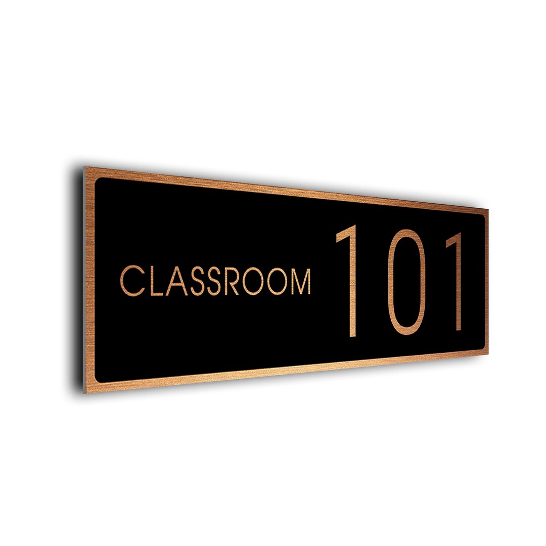Custom Classroom Number Sign: Brushed Aluminum, Modern Teacher Decor - Etsy
