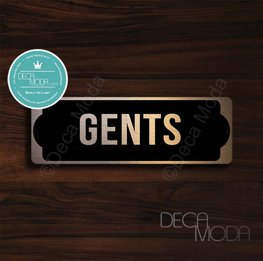 GENTS BATHROOM SIGN Brushed Copper Gents Door Sign Copper - Etsy