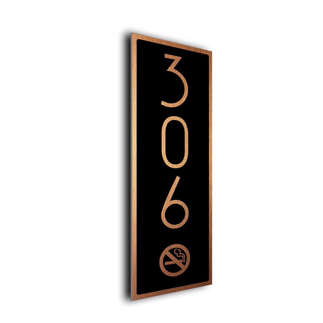 Custom No Smoking Room Number Sign, Vertical Aluminum Composite Plaque ...