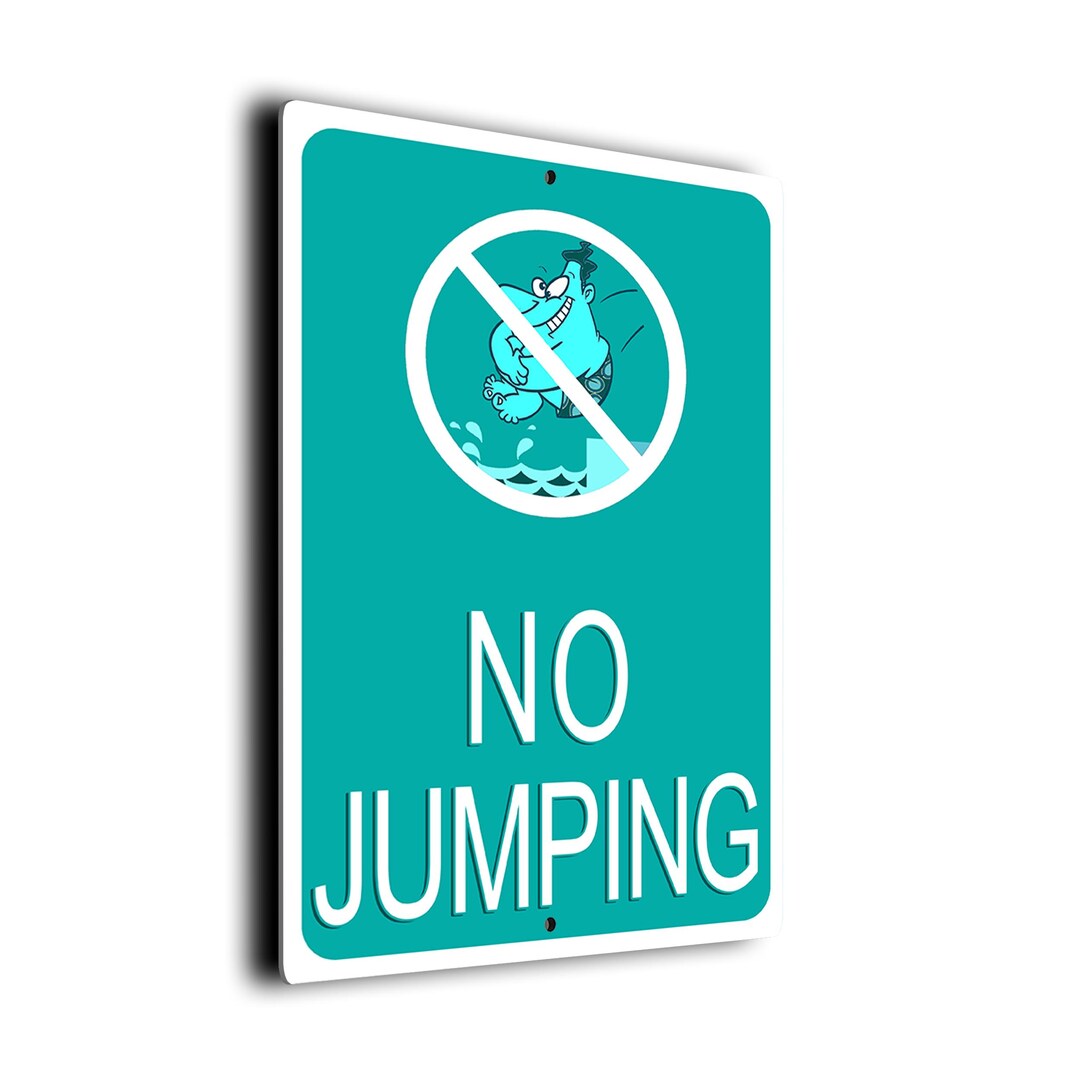 No Jumping Sign, Swimming Pool Signs, Pool Signs, Pool Decor, No ...