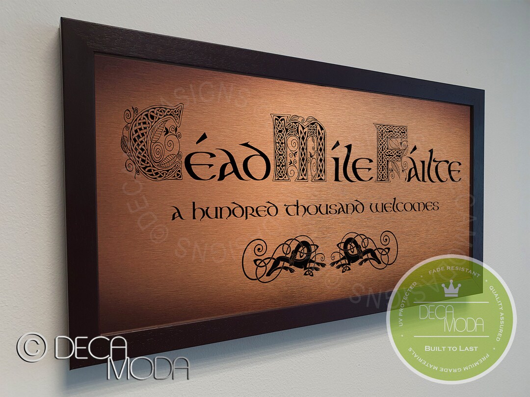 CEAD MILE FAILTE, Irish Welcome, Home Bar Sign, Irish Cead Mile Failte ...