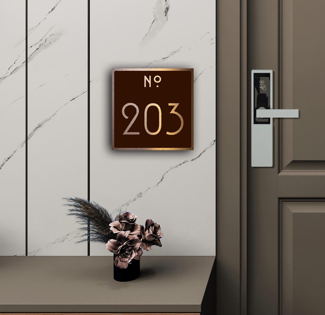 Custom Numbers Signs | Condo Room Numbers | Apartment Numbers | Brown ...