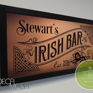 CUSTOM IRISH BAR Sign, Irish Bar Sign, Custom Signs, Brushed Metal ...