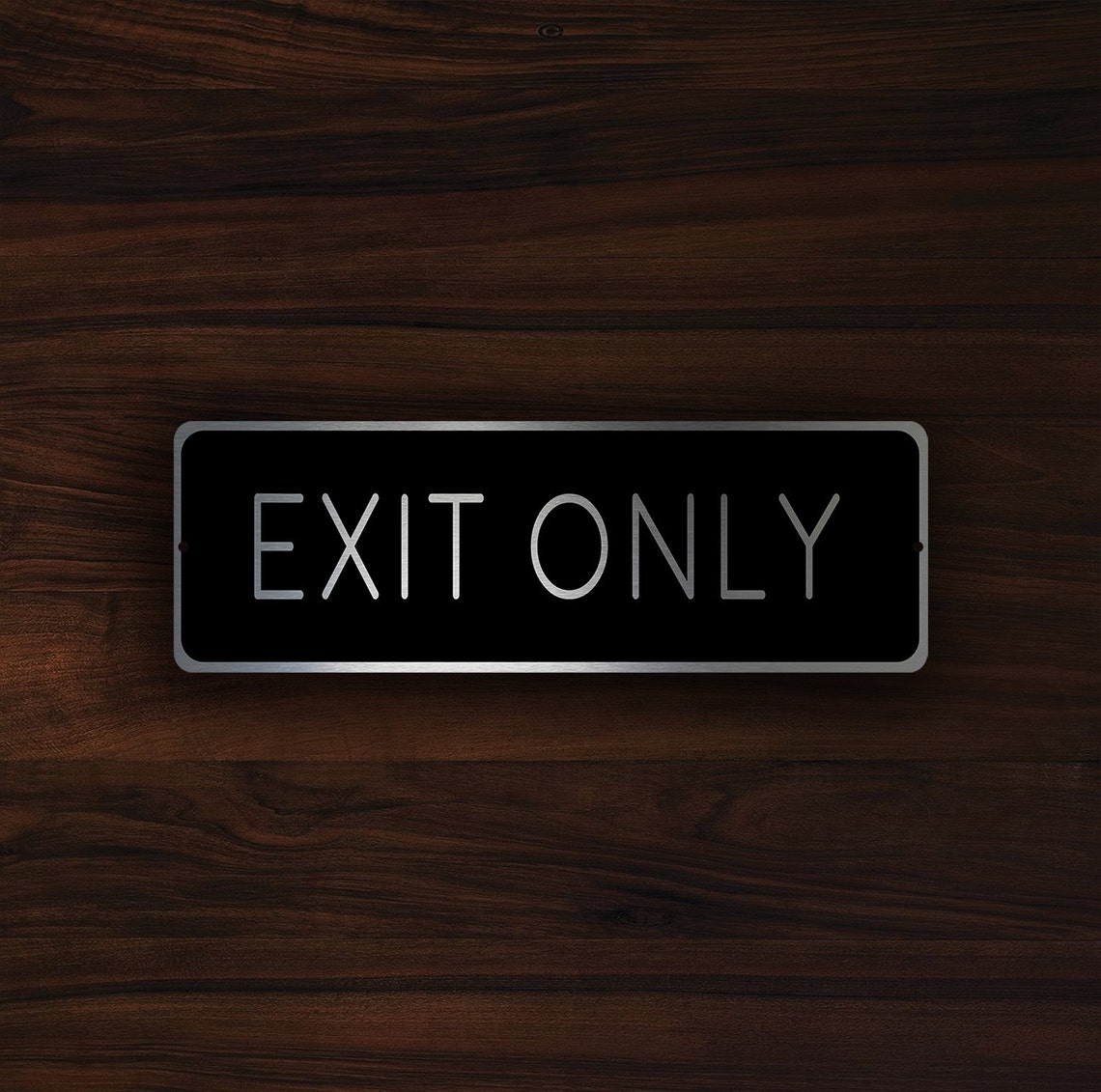 EXIT ONLY SIGN Exit Only Signs Exit sign on brushed aluminum | Etsy