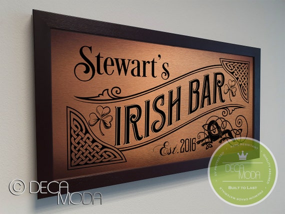 CUSTOM IRISH BAR Sign Irish Bar Sign Custom Signs Brushed - Etsy