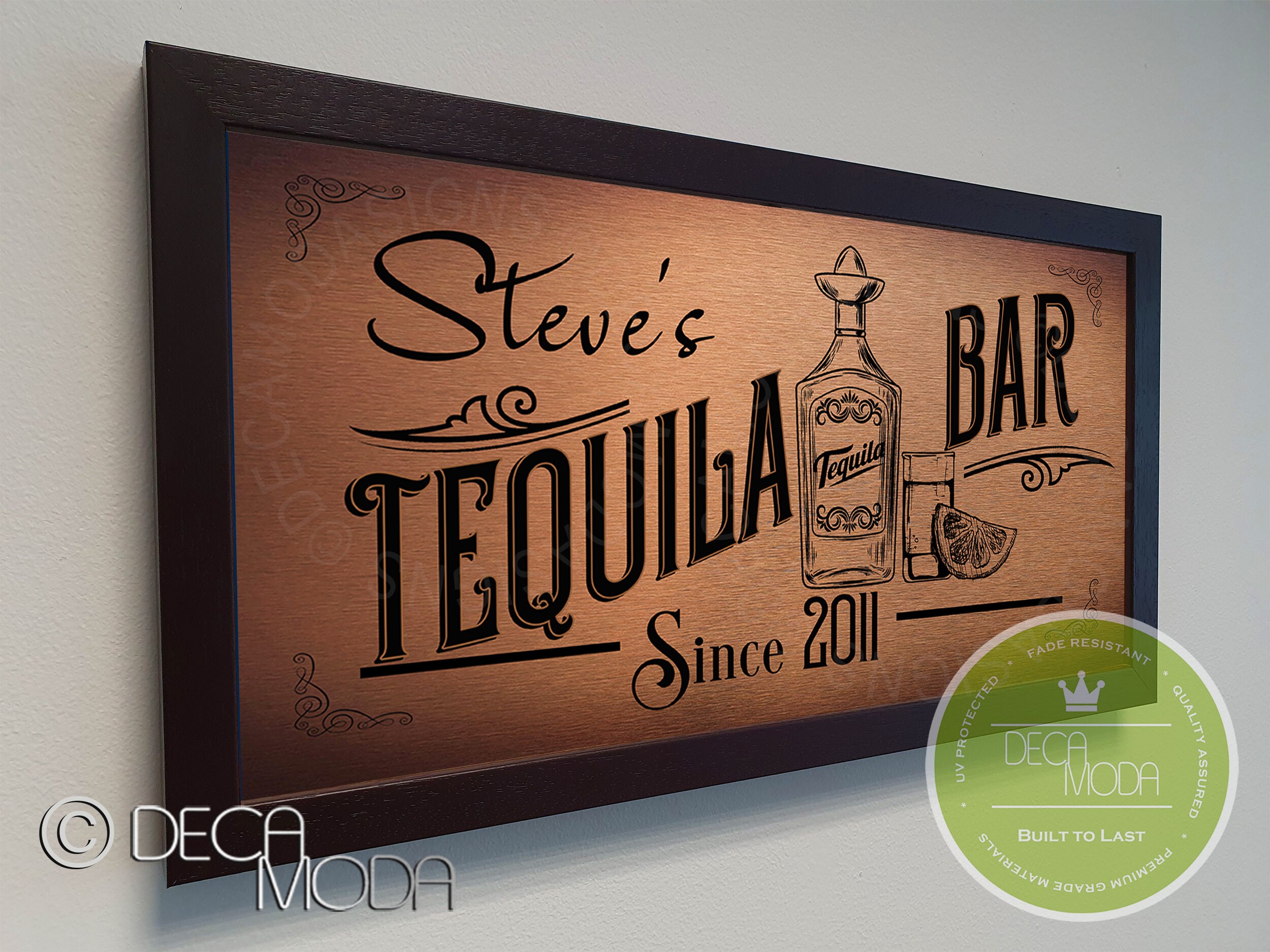 PERSONALIZED TEQUILA BAR Sign Bar Sign Custom Signs Brushed - Etsy
