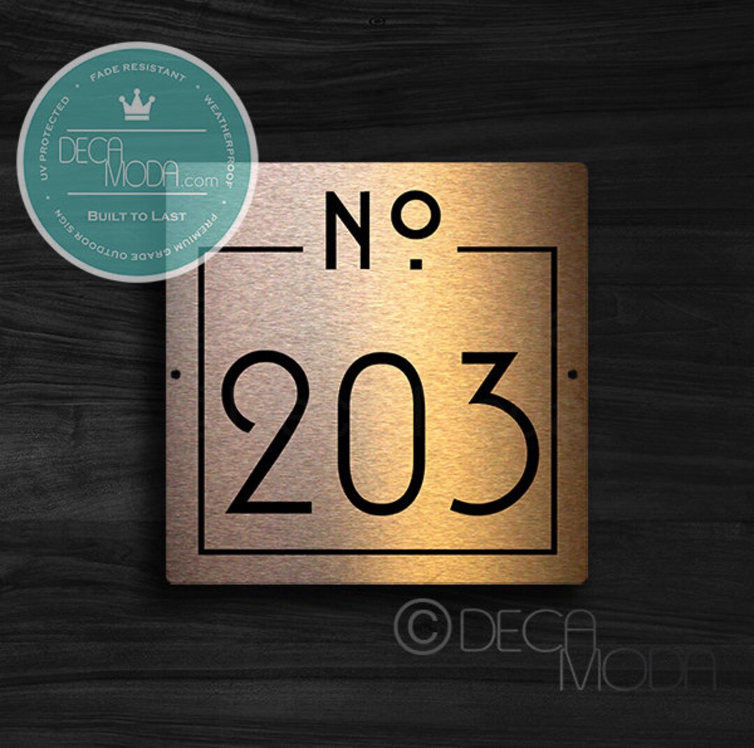 Hotel Room Numbers Apartment Number Copper Finish Contemporary Design ...