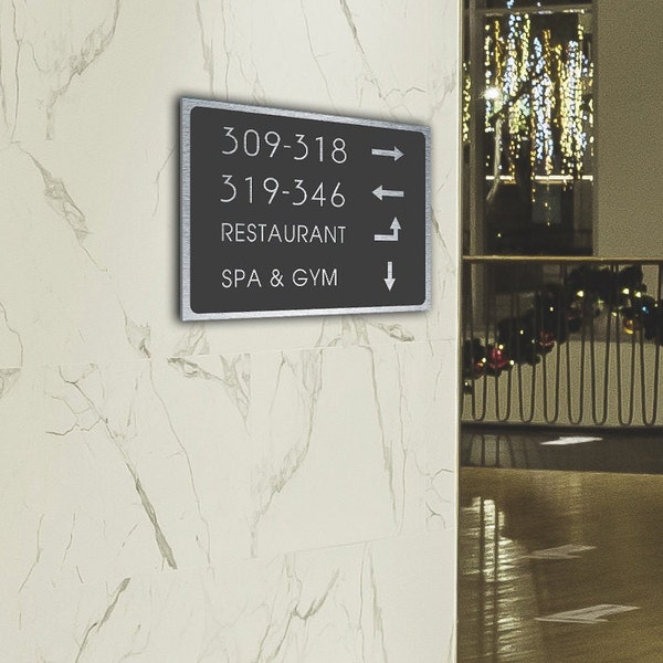 Custom Directional Sign. Hotel Room Directional Signs. Wayfinding Signs ...