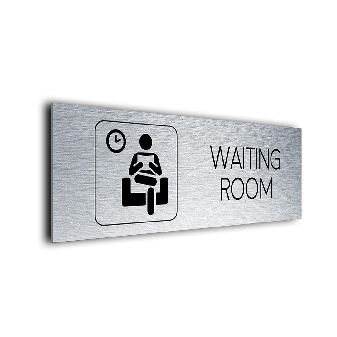 Waiting Room Sign | Waiting Room Door Plate | Brushed Metal | Office ...