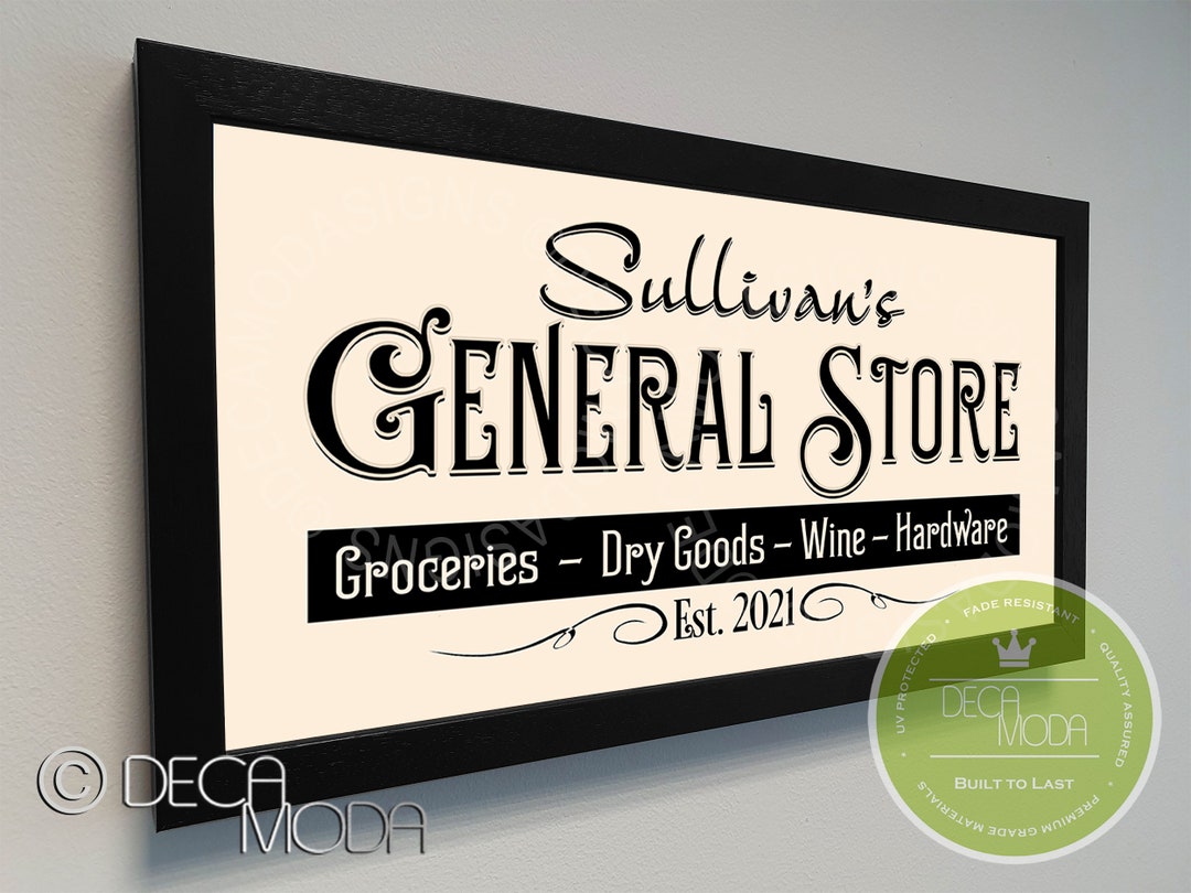 PERSONALIZED GENERAL STORE Sign, General Store Sign, Custom Signs ...