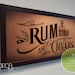 Rum and Cigars, RUM Bar Sign, Bar Sign, Rum and Cigars Sign, Brushed ...