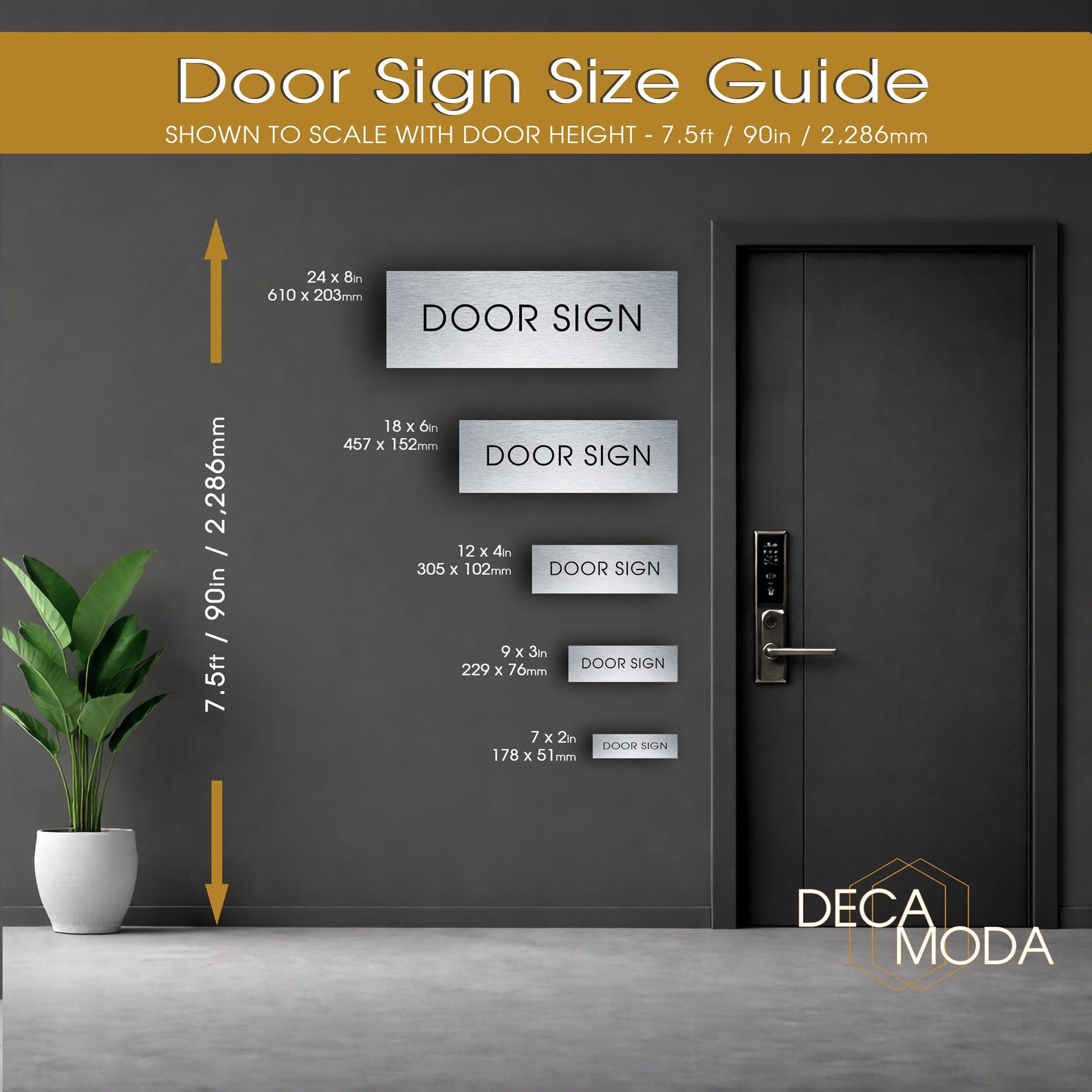 Custom Hotel Suite Number Sign: Brushed Silver Metal - Etsy