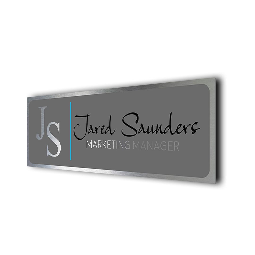 Modern Door Name Sign | Door Name Plate | Brushed Metal Finish | Modern ...