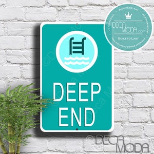 Deep End Sign, Swimming Pool Signs, Pool Signs, Pool Deep End Signs ...