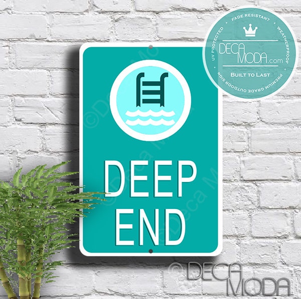 Deep End Sign, Swimming Pool Signs, Pool Signs, Pool Deep End Signs ...