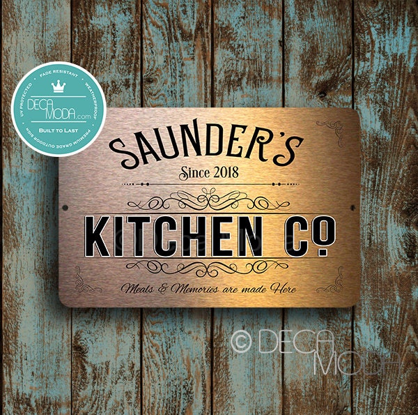 Custom Kitchen Sign Personalized Signs Brushed composite | Etsy