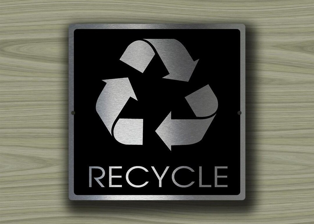 Brushed Silver Recycle Sign: Modern Office Decor - Etsy
