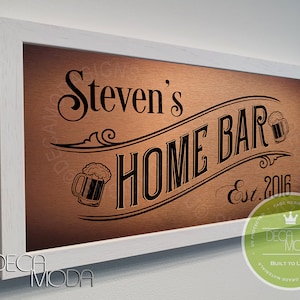 CUSTOM HOME BAR Sign, Home Bar Sign, Custom Signs, Brushed Metal Finish ...