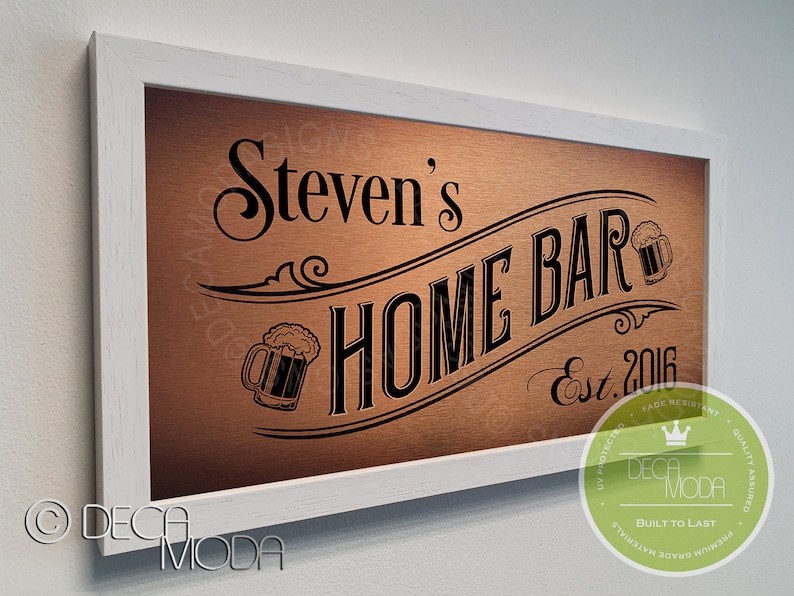 CUSTOM HOME BAR Sign Home Bar Sign Custom Signs Brushed - Etsy