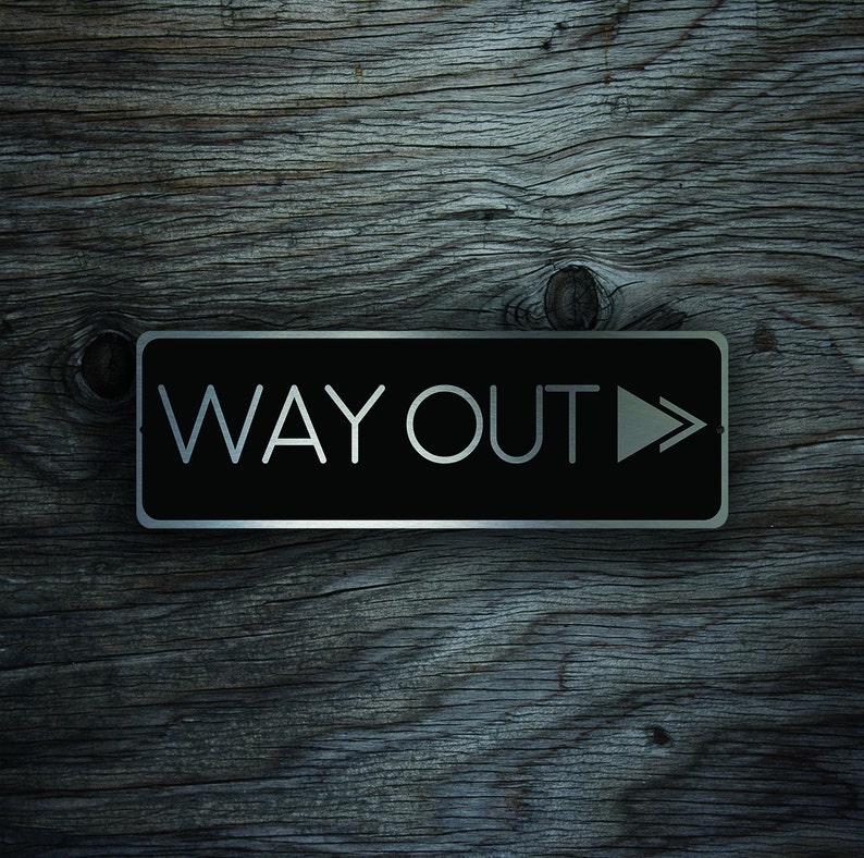 WAY OUT DIRECTIONAL Sign Way Out Sign With Arrow Way Out - Etsy