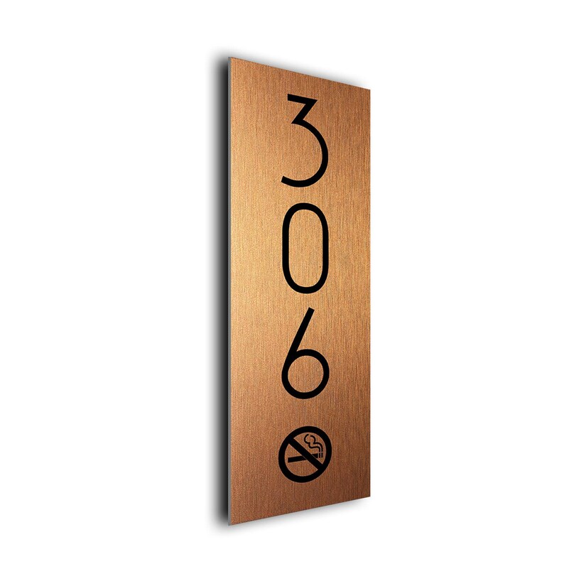 Personalized Vertical No Smoking Room Signs. No Smoking Room Numbers ...