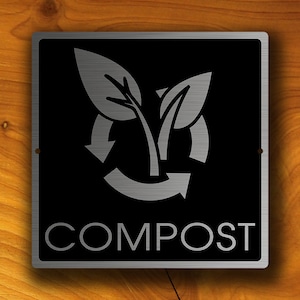 COMPOST SIGN Modern Bin Sign Trash Signs Food Waste Sign | Etsy