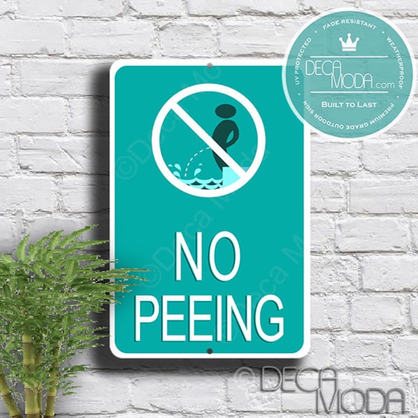 No Peeing Pool Sign - Etsy