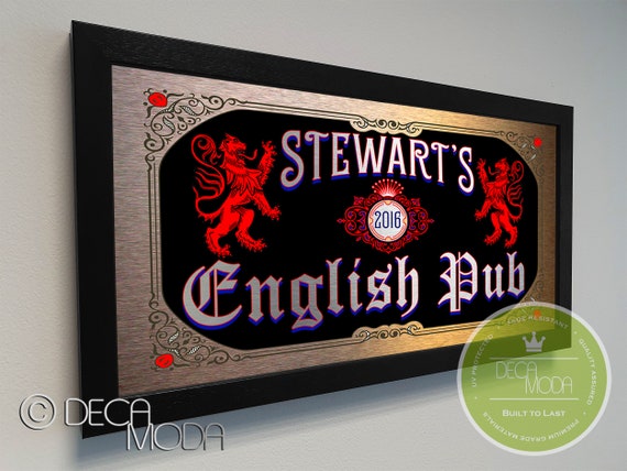 PERSONALIZED ENGLISH PUB Sign Pub Sign Custom Signs Brushed - Etsy
