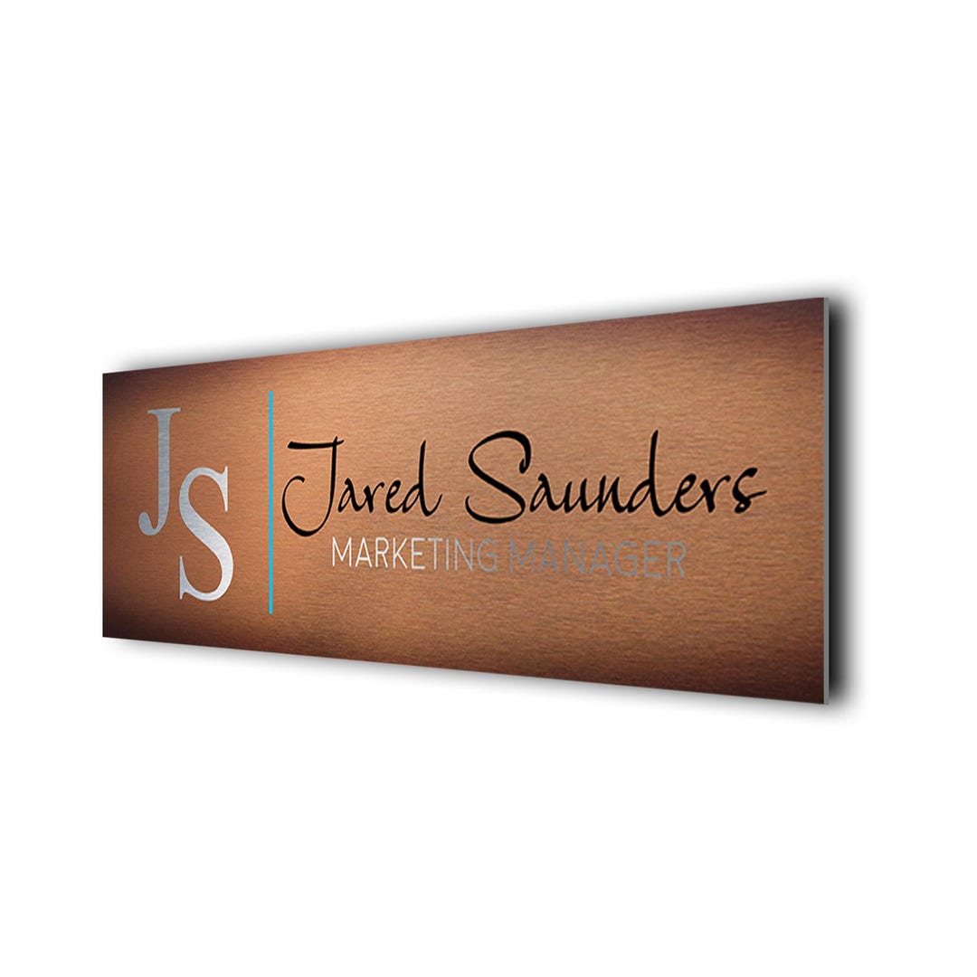 Copper Monogram Door Name Sign | Custom Door Name Plate | Brushed ...