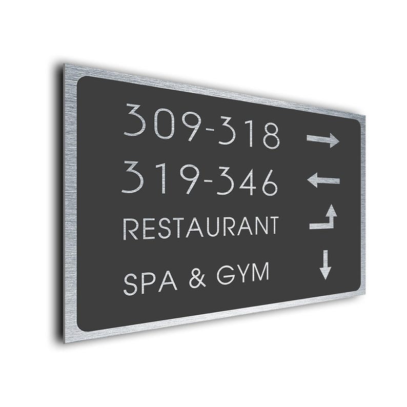 Custom Wayfinding Sign: Brushed Silver Metal, Indoor/outdoor - Etsy