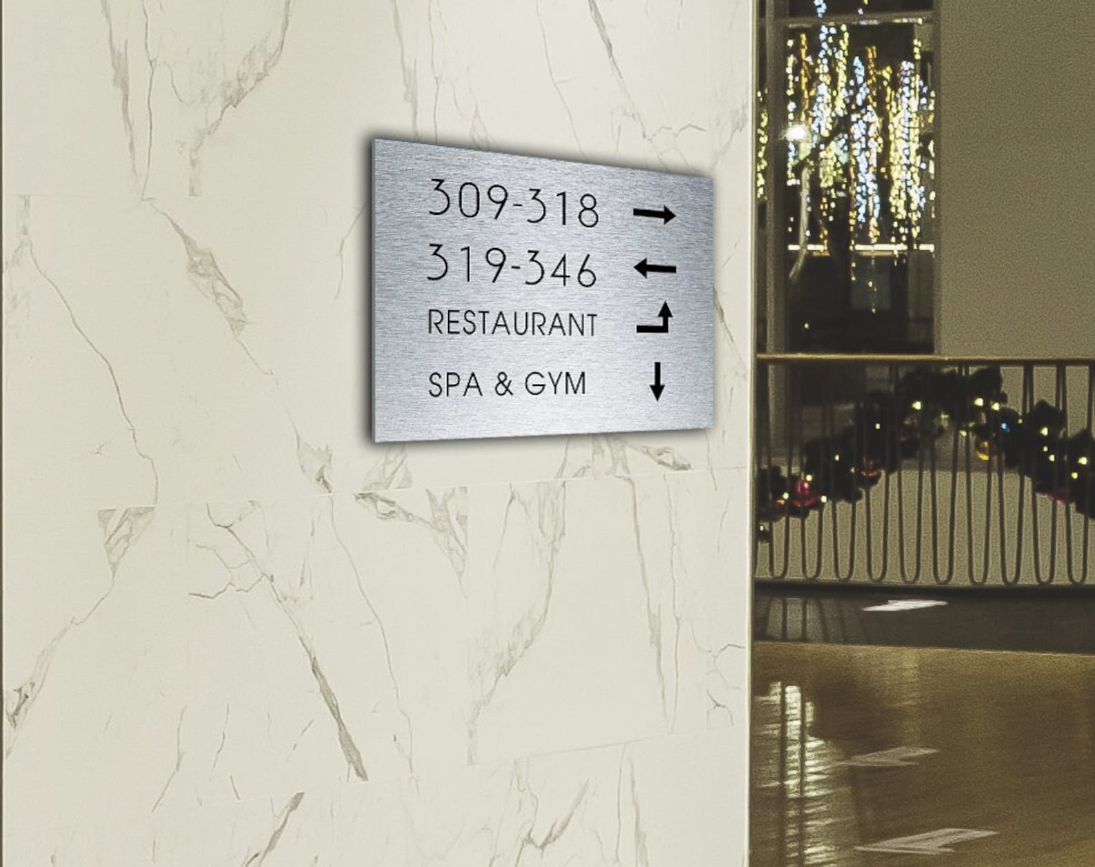 Directory Signs, Durable Signs, Brushed Silver Finish, Hotel Sign, Any ...