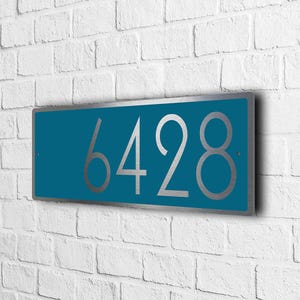 TEAL ADDRESS SIGN, Custom Address Sign, Outdoor House Numbers, Teal and ...