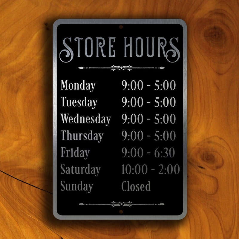 Store Hours Sign - Etsy