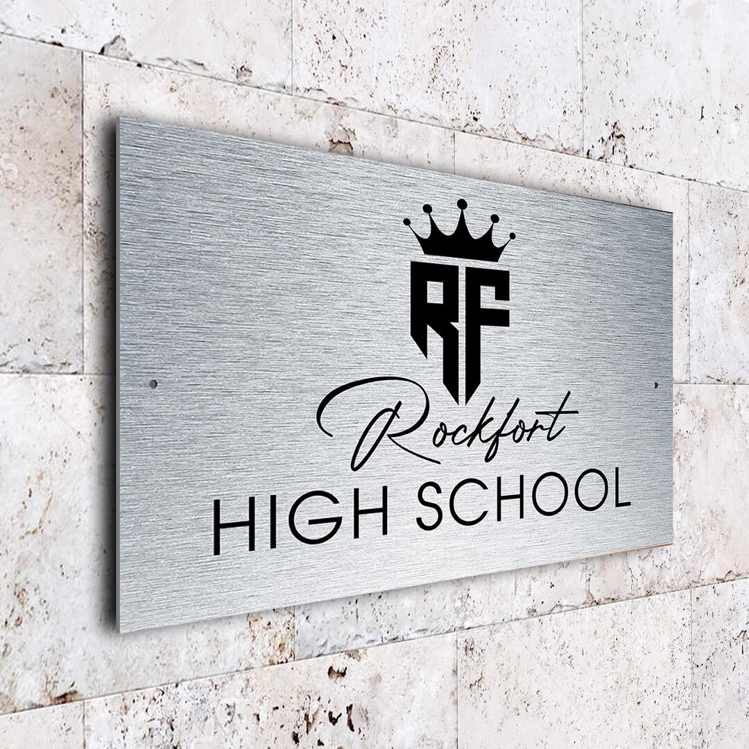 Personalized High School Sign: Modern Weatherproof Aluminum Composite ...
