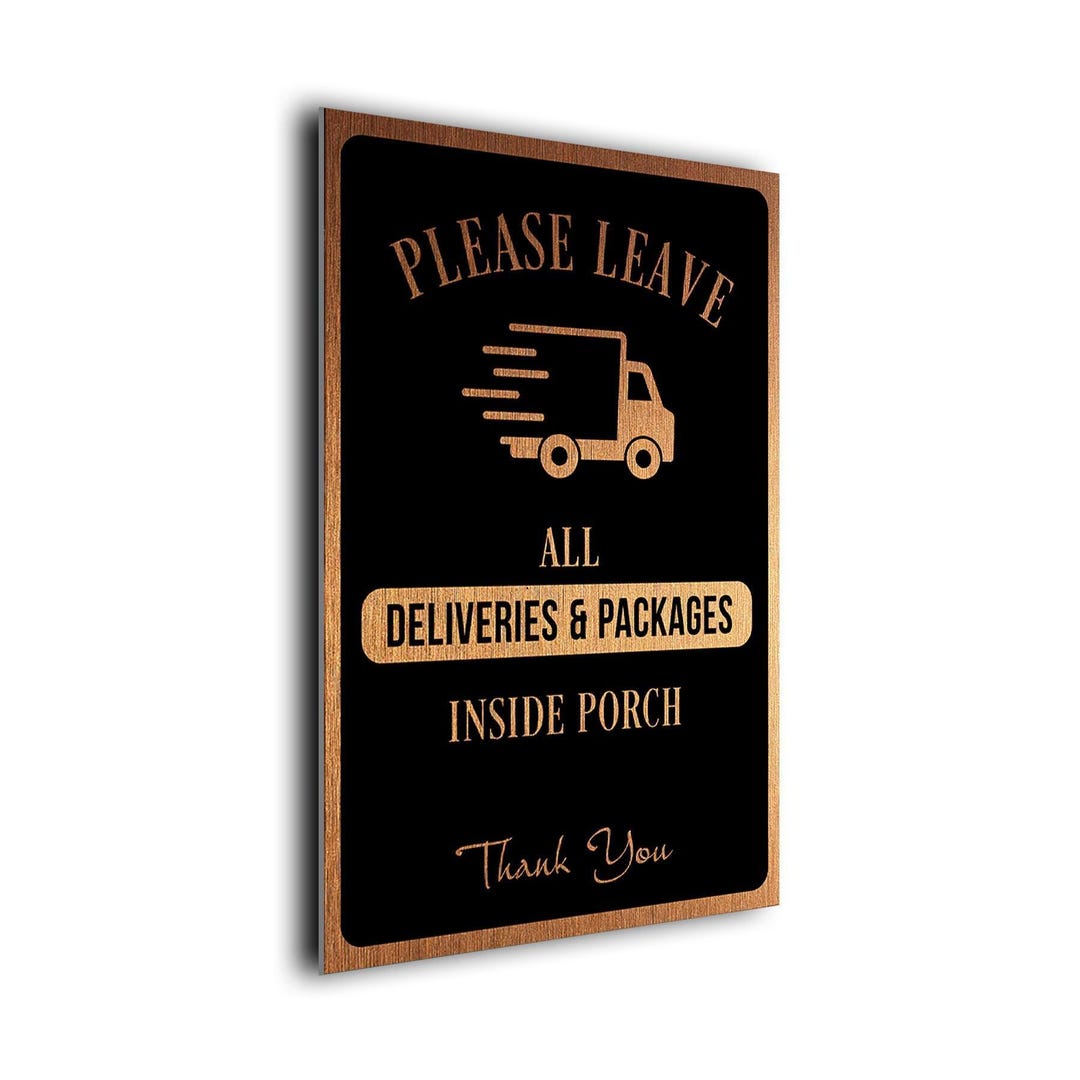 Porch Delivery Sign: Weatherproof Aluminum, Packages Inside - Etsy